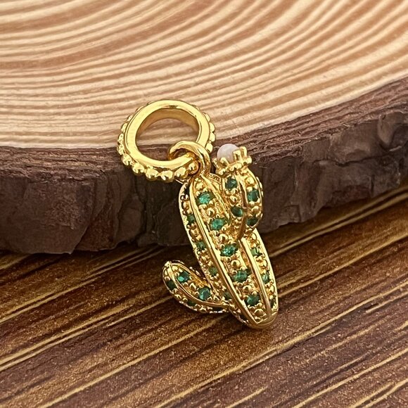 Pandora | Jewelry | Pandora Cactus Gild Dangle Charm Gold Plate | Poshmark